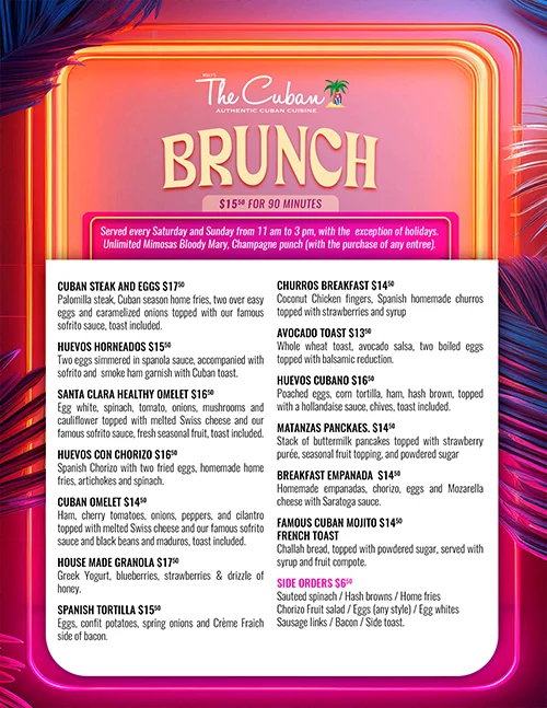 Menus | The Cuban